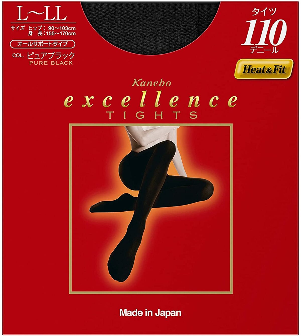 Kanebo excellence TIGHTS 110D Black 嘉娜宝压力保暖连裤袜袜子 L-LL